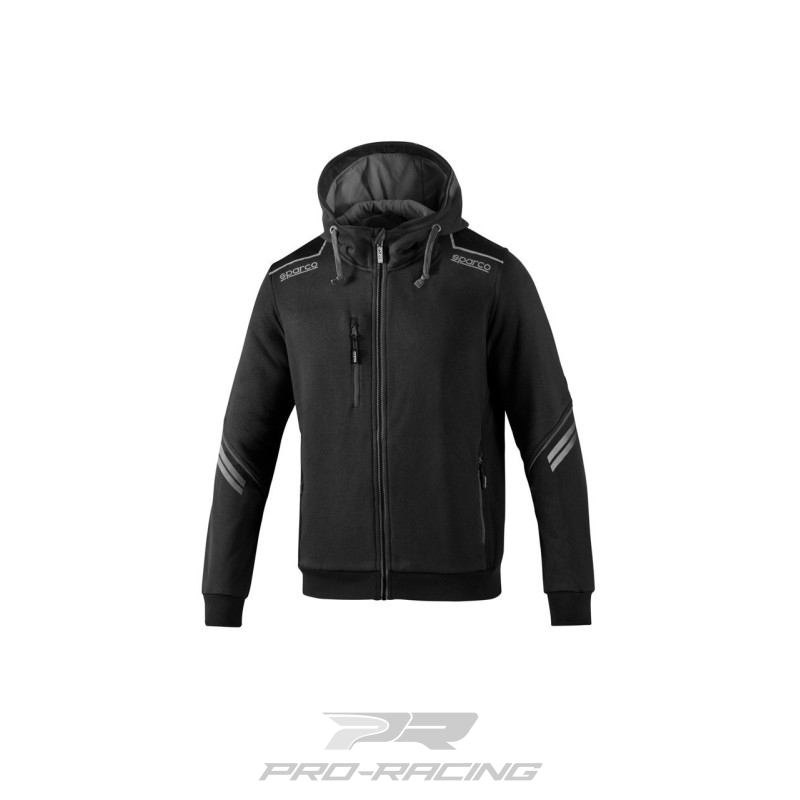 Sparco Tech Hooded Full Zip vest kleur ZWART/GRIJS